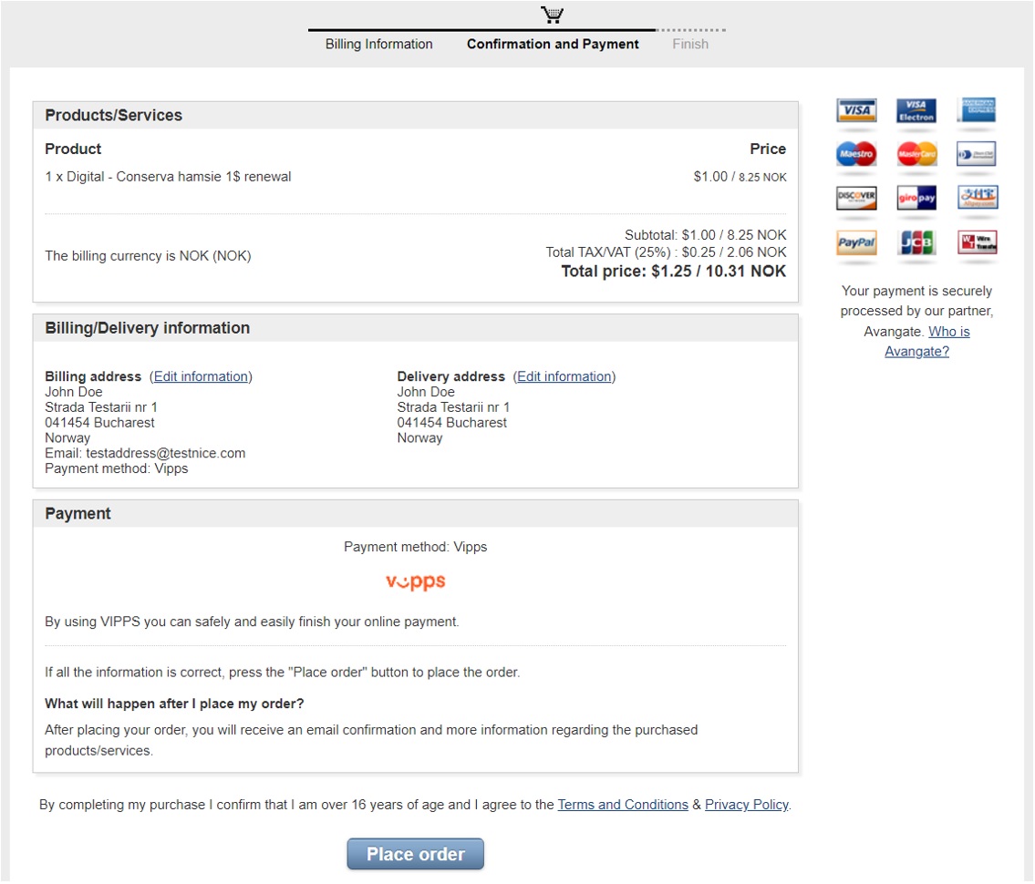 Vipps | Documentation | 2Checkout